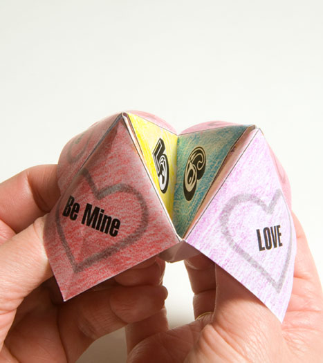 Valentine's Cootie Catcher Bible Craft at Christian Games and Crafts
