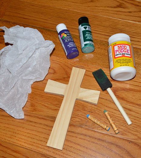 Tissue Paper Cross Bible Craft at Christian Games and Crafts